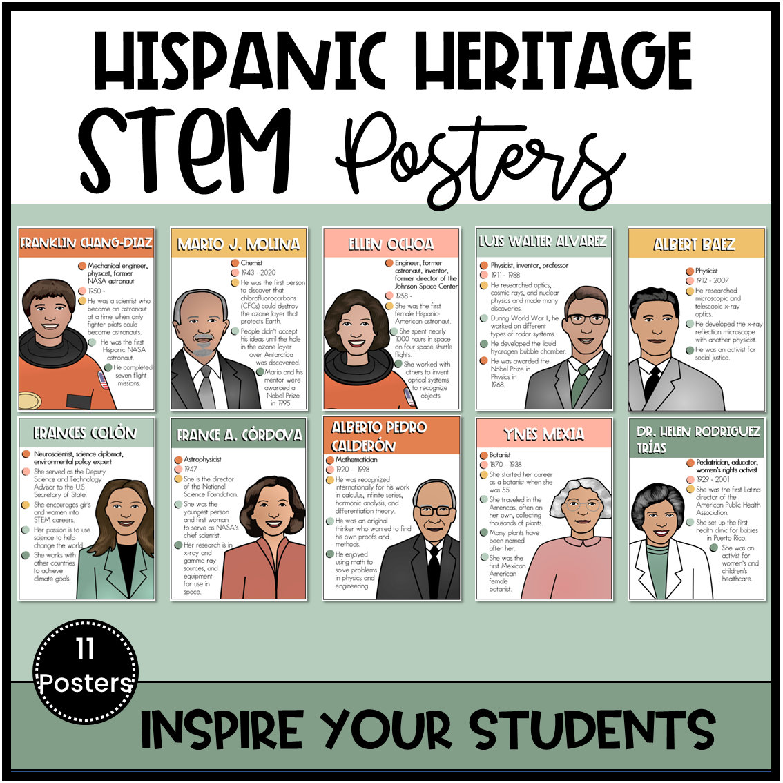 Hispanic Americans STEM Posters Inventors, Scientists, Astronauts ...