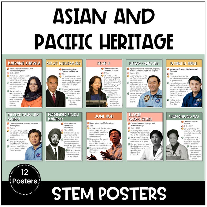 Asian American Pacific Islander Heritage Month STEM Posters, Scientists ...