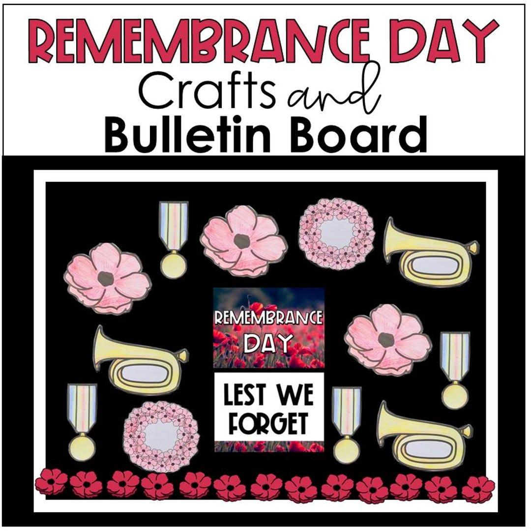 Remembrance Day Writing Crafts Poppy Art Wreath Bulletin Board ...