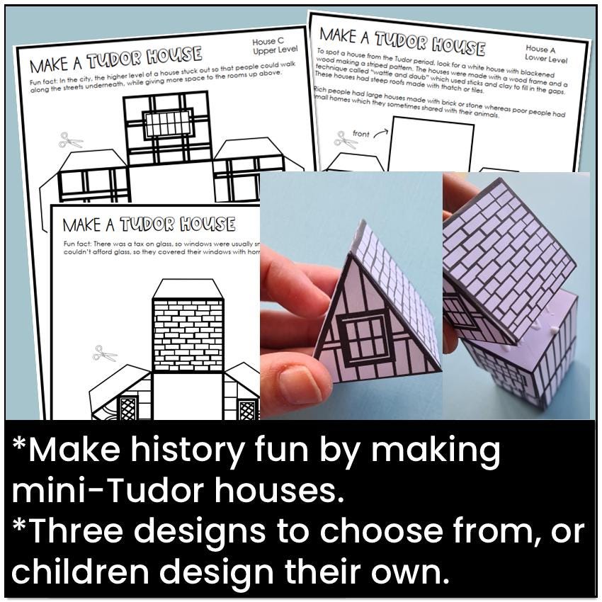 Tudors History Tudor Houses Craft Activity, Homeschool, Classroom ...