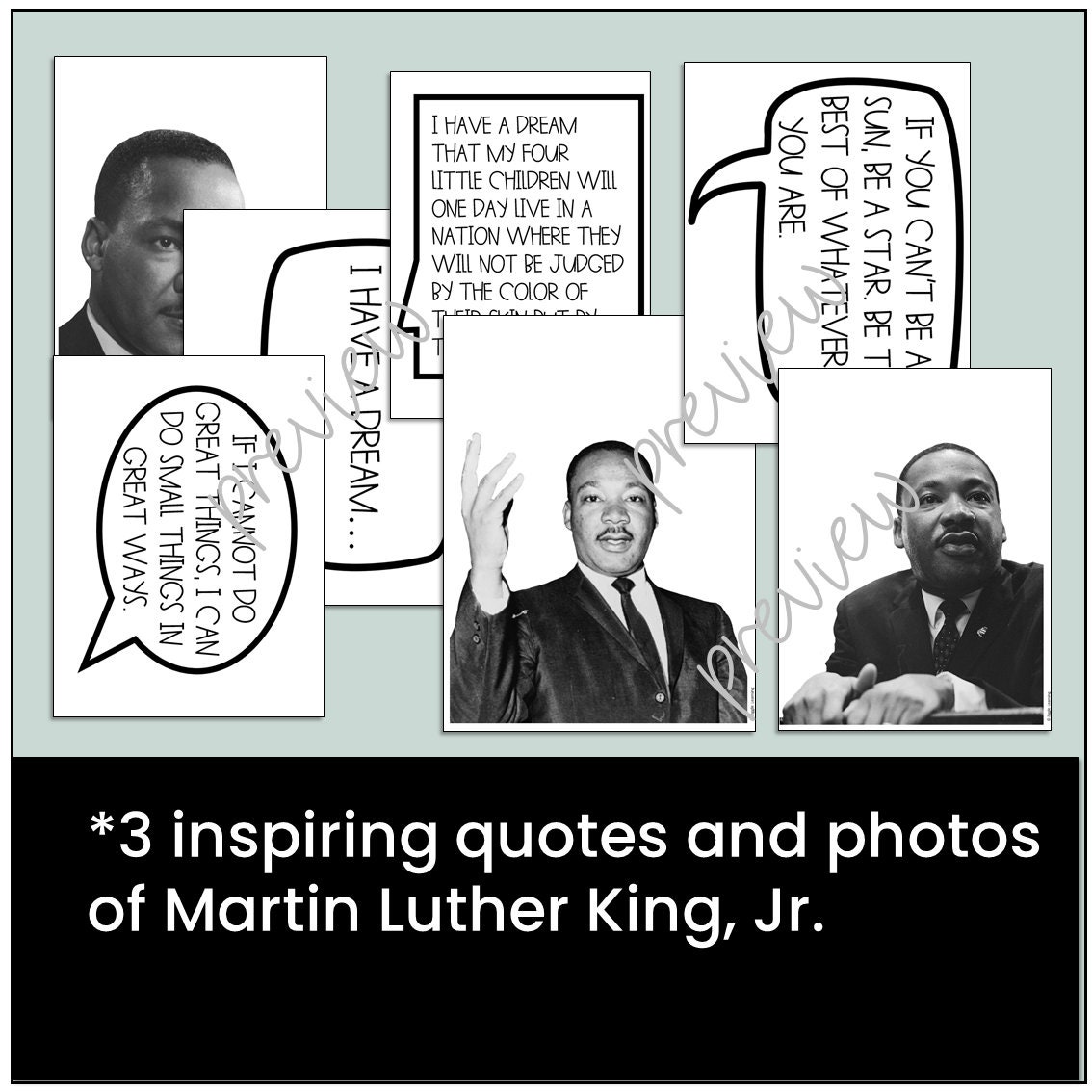 Martin Luther King, Jr. Craft Templates, Bulletin Board Kit, Classroom ...
