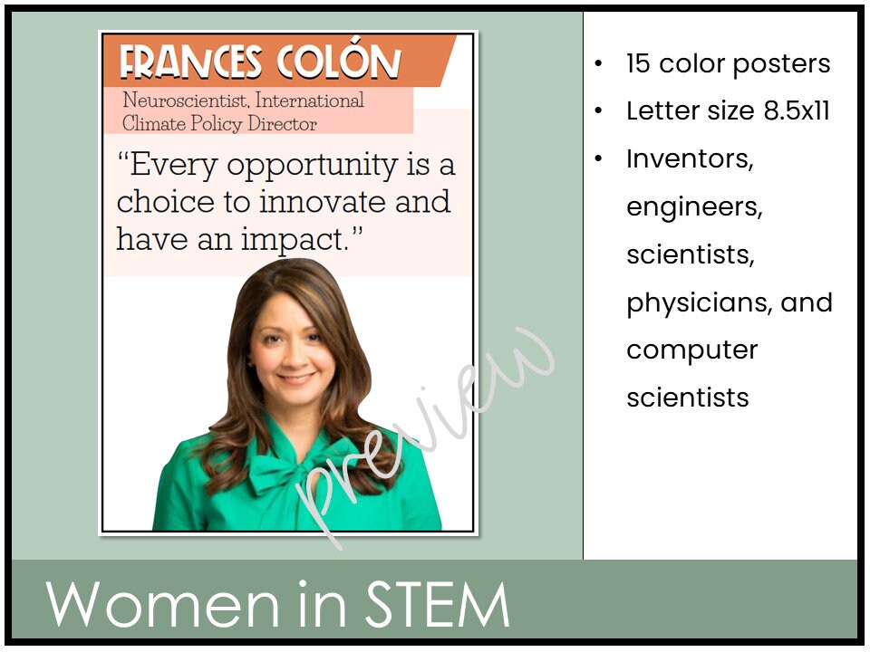 Women STEM Printable Posters Inspiring Quotes Women Scientists ...