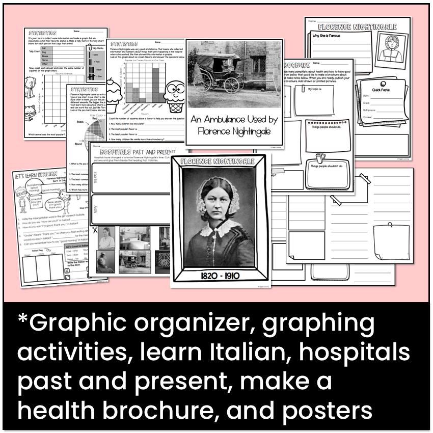 Florence Nightingale Activity Pack Reading Passage Craft Foldable ...