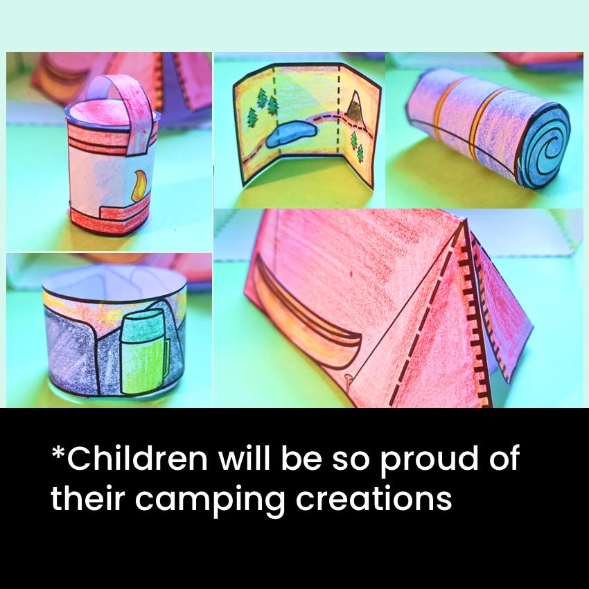 Printable Camp Craft Template, Camping Theme Activities, Summer Camping ...