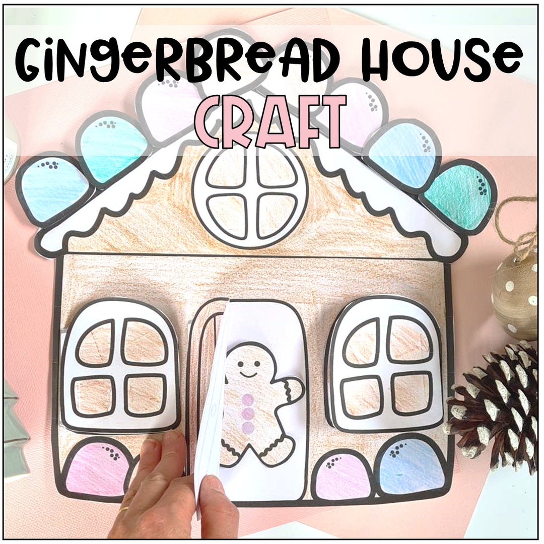 Printable Gingerbread House Craft, Gingerbread House Template ...