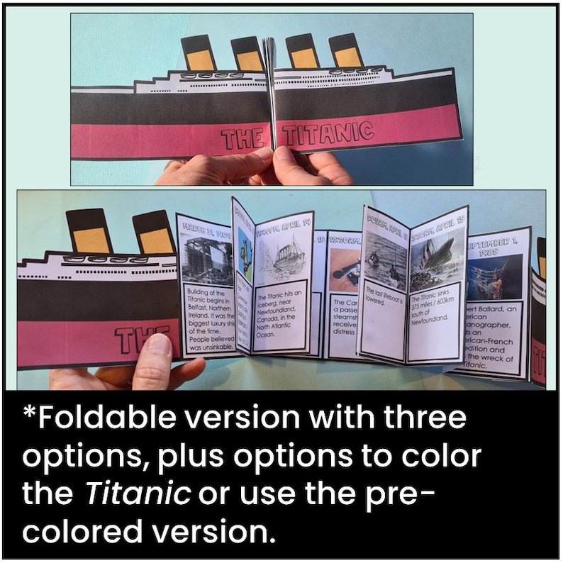 Titanic Timeline Foldable Activity, Worksheet, Homeschool, Classroom ...