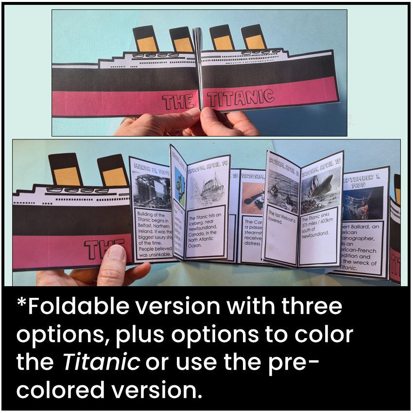 Titanic Timeline Foldable Activity, Worksheet, Homeschool, Classroom ...