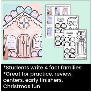 Gingerbread House Fact Families Math Craft Activity Christmas Maths ...
