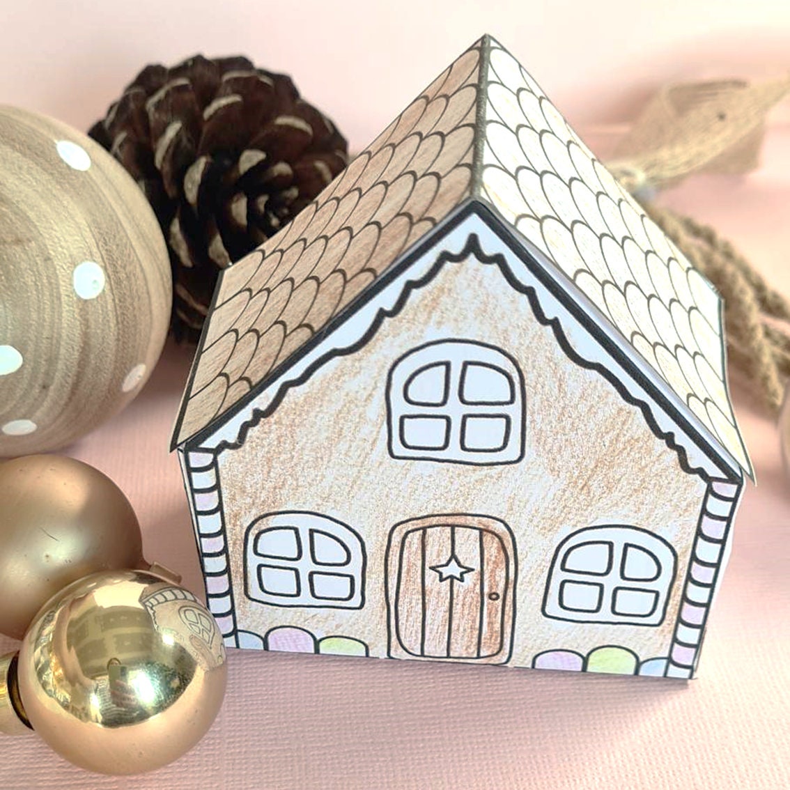 Printable Gingerbread House Craft, Template, 3D Gingerbread House ...