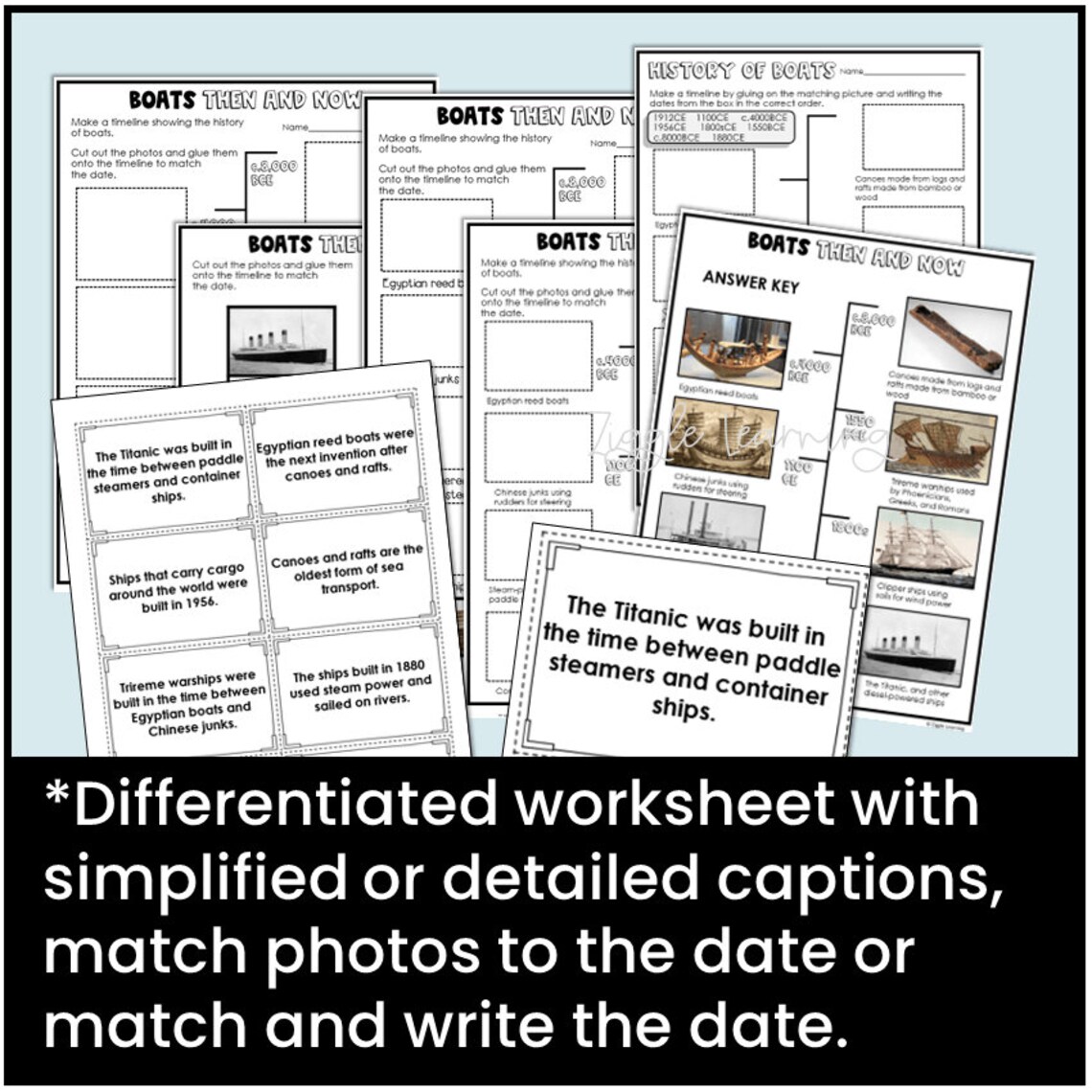 History of Sea Transport Timeline Boats Ships Then and Now Activity ...