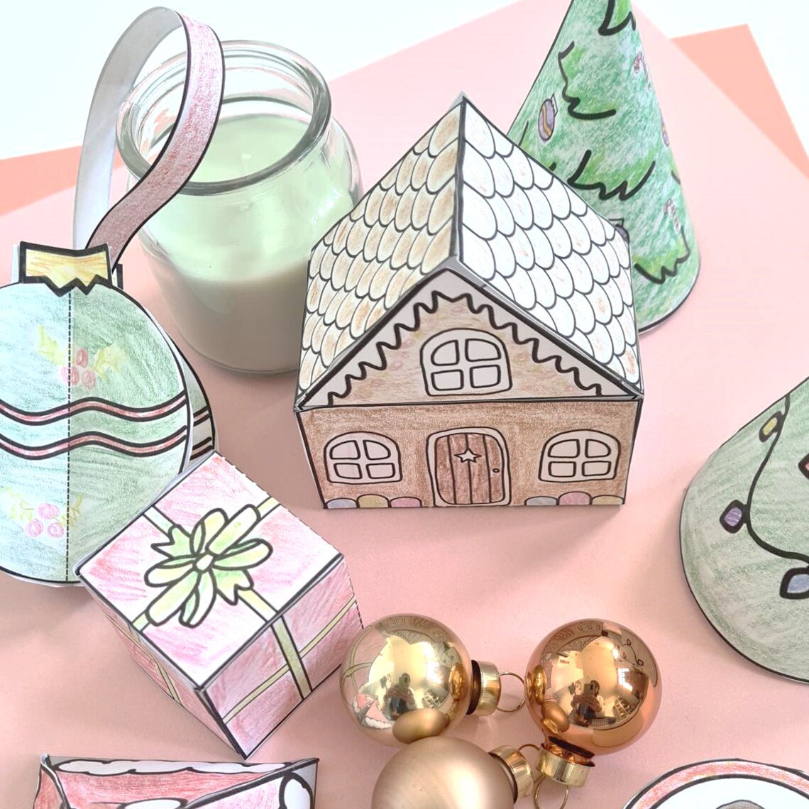 3D Shapes, Christmas Crafts, Ornaments, Nets, Christmas Math, Printable ...