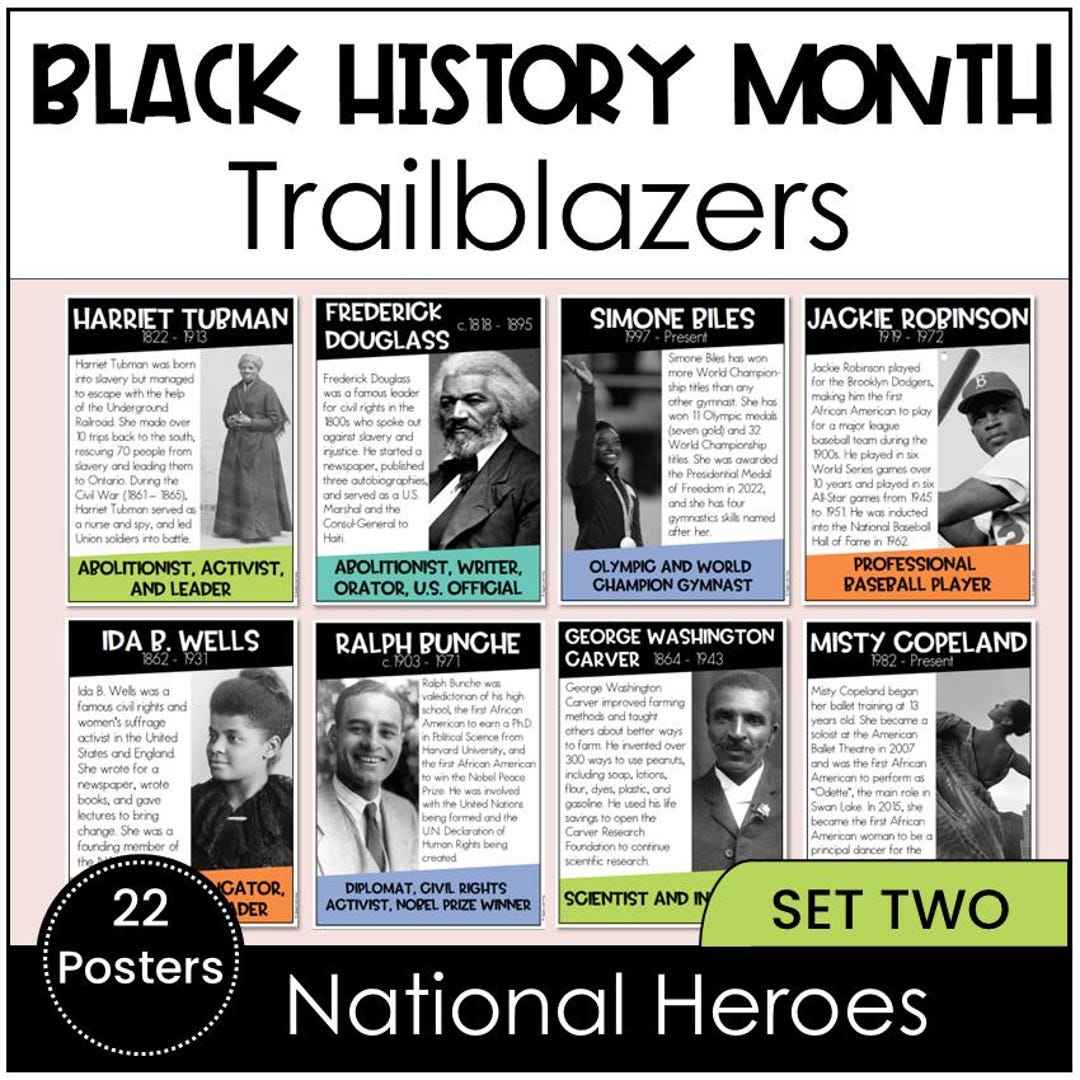Black History Month Famous African Americans Leaders Printable Posters ...