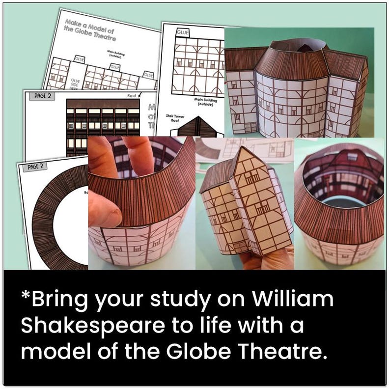 Printable 3D Shakespeares Globe Theatre Craft, William Shakespeare ...