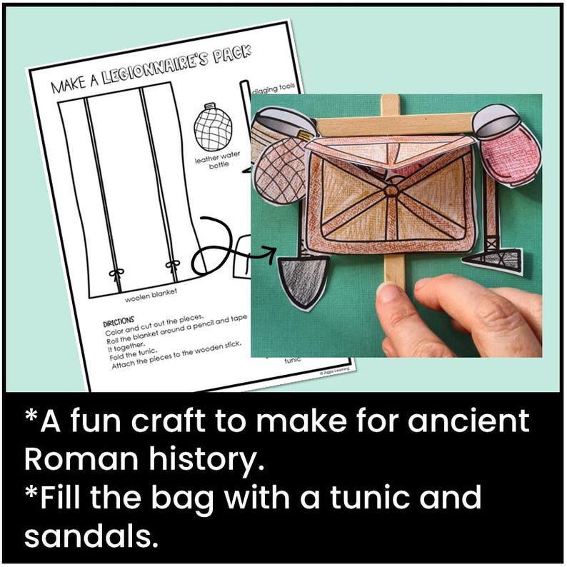 Ancient Rome Legionnaire's Pack Craft, Hands-on Roman History Marius's ...