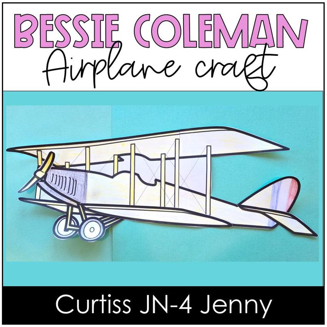 Bessie Coleman Airplane Craft Printable Coloring Poster Black History ...