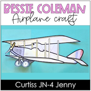 Bessie Coleman Airplane Craft Printable Coloring Poster Black History ...