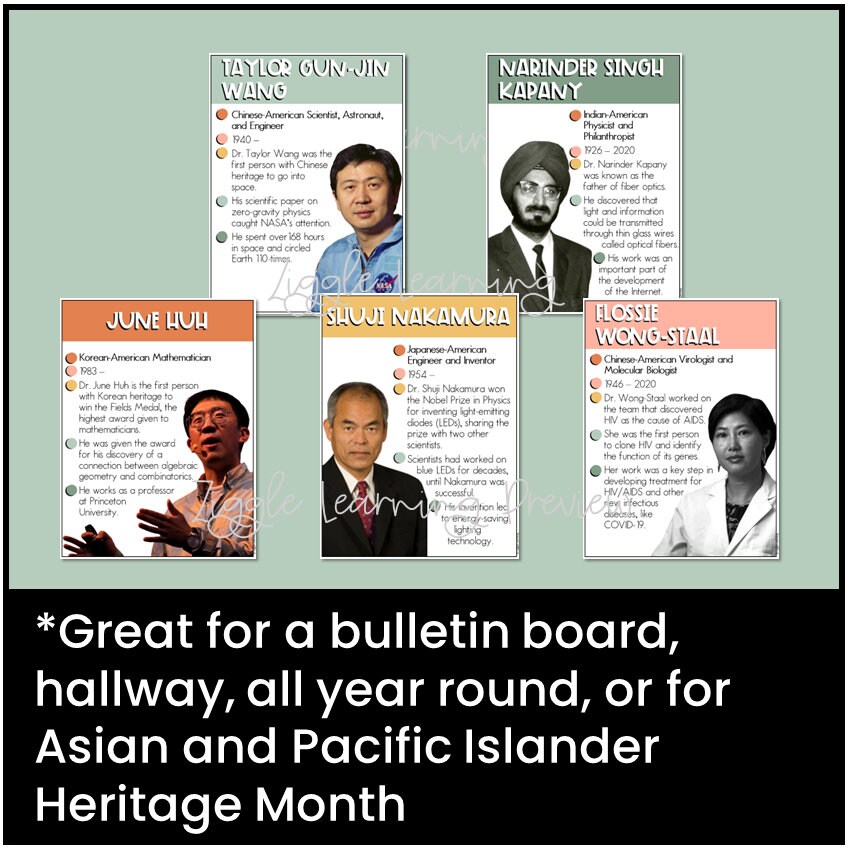 Asian American Pacific Islander Heritage Month STEM Posters, Scientists ...