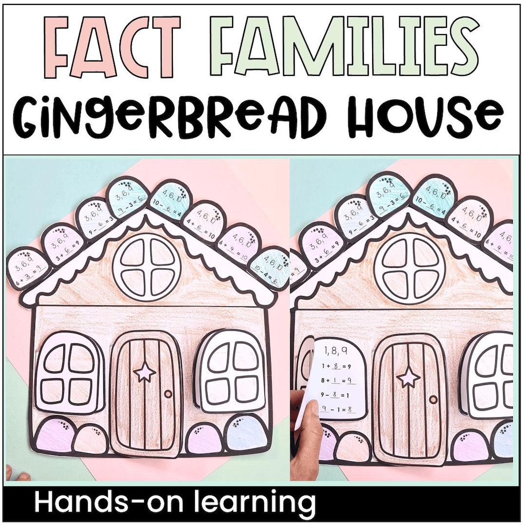 Gingerbread House Fact Families Math Craft Activity Christmas Maths ...