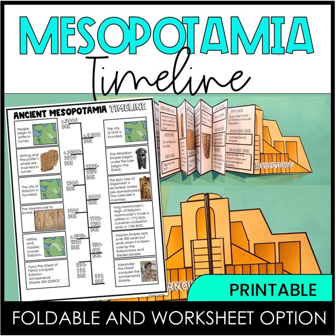 Ancient Mesopotamia Timeline, History Activity, Printable, Social ...