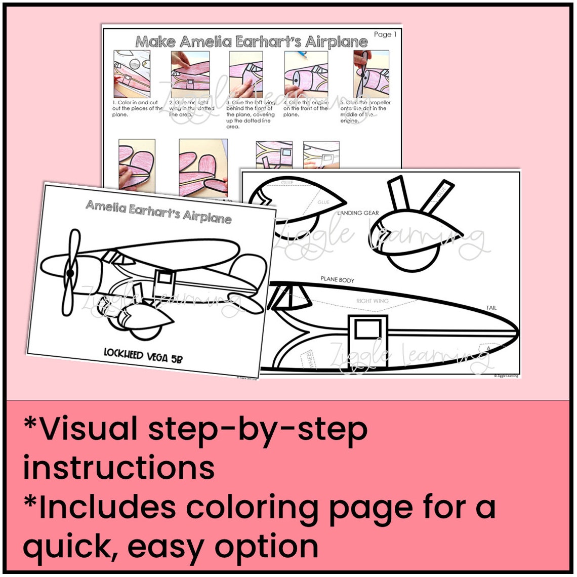 Printable Amelia Earhart Craft, Airplane, Aeroplane, Preschool ...