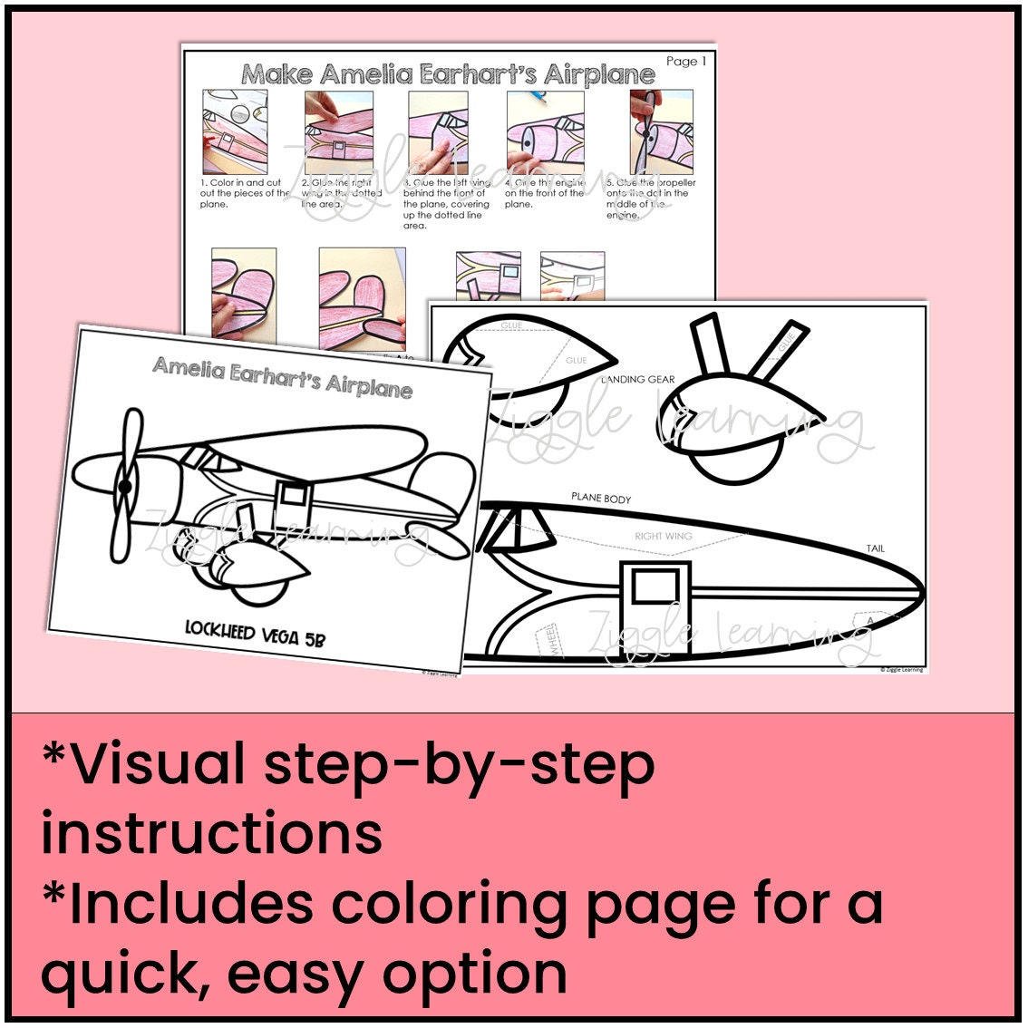 Printable Amelia Earhart Craft, Airplane, Aeroplane, Preschool ...