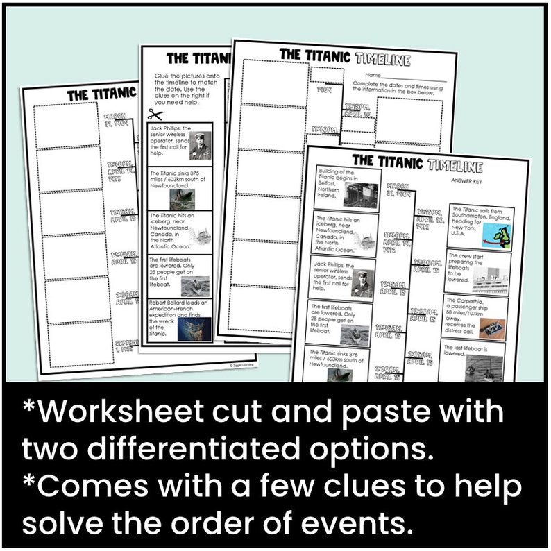 Titanic Timeline Foldable Activity, Worksheet, Homeschool, Classroom ...