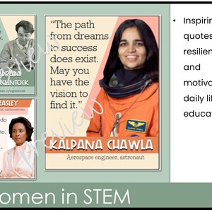 Women STEM Printable Posters Inspiring Quotes Women Scientists ...
