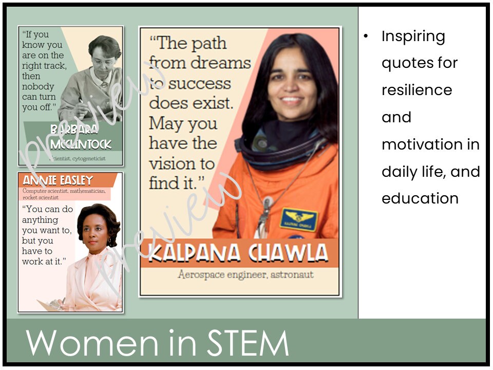 Women STEM Printable Posters Inspiring Quotes Women Scientists ...