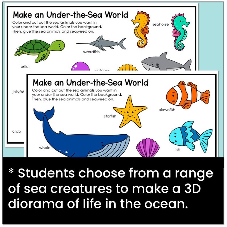 Under the Sea Ocean Sea Animals Creatures Craft Project, Hands-on ...