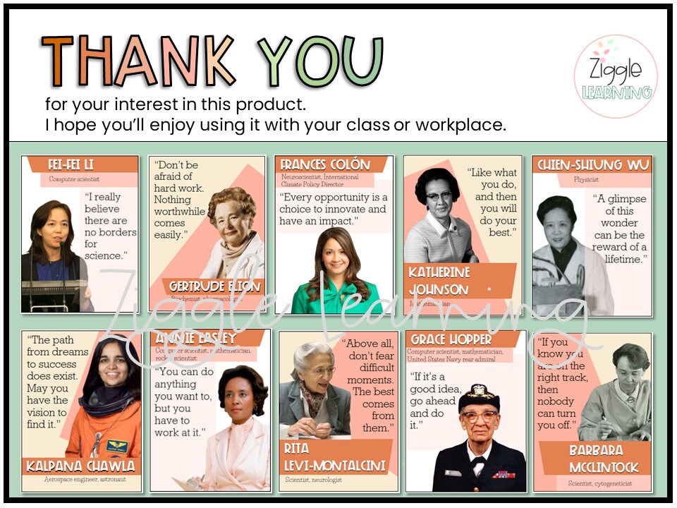 Women STEM Printable Posters Inspiring Quotes Women Scientists ...