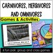 Animal Diets Carnivores, Herbivores, Omnivores Fun Games, Activities ...