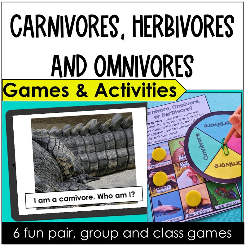 Animal Diets Carnivores, Herbivores, Omnivores Fun Games, Activities ...