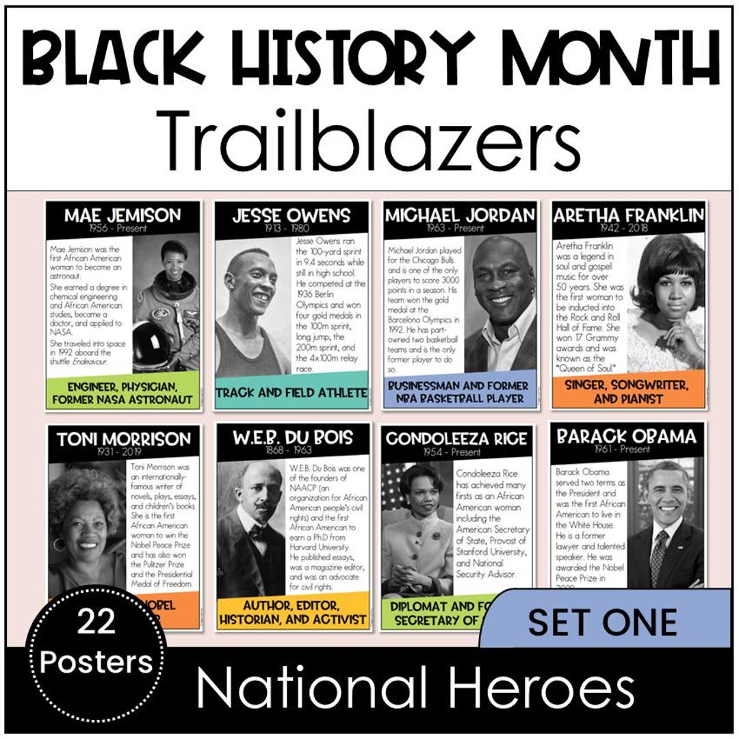 Black History Month Famous African Americans Trailblazers Printable ...