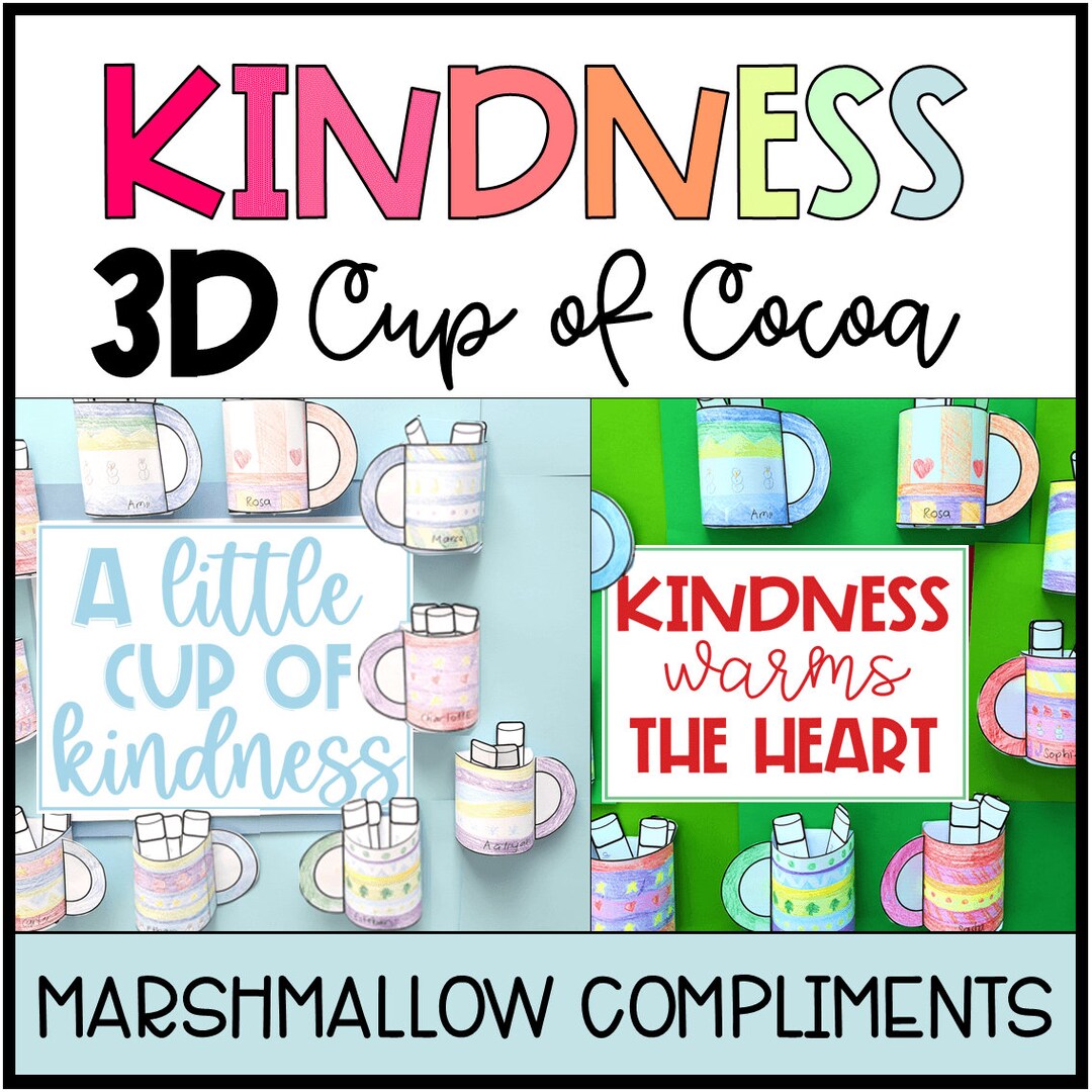 Printable Winter Kindness Craft, Cup of Cocoa, Bulletin Board ...