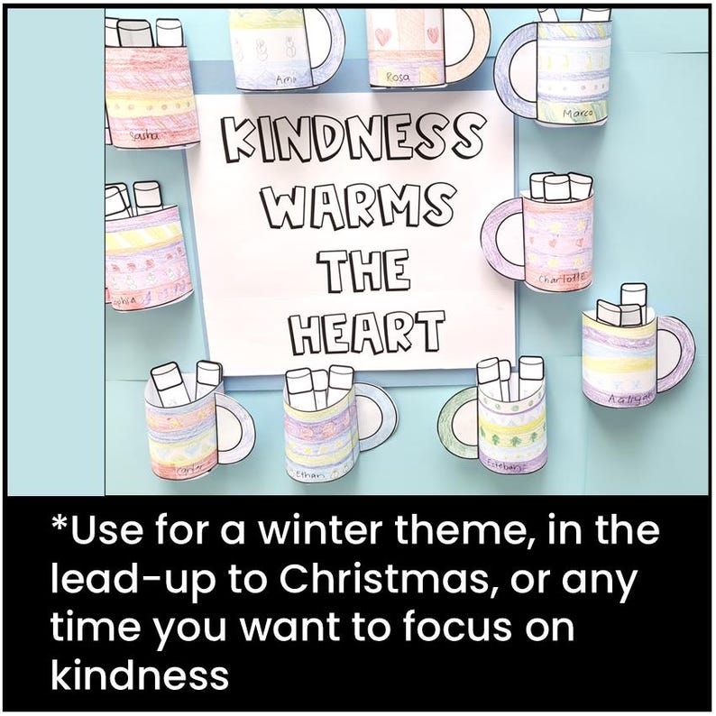 Printable Winter Kindness Craft, Cup of Cocoa, Bulletin Board ...