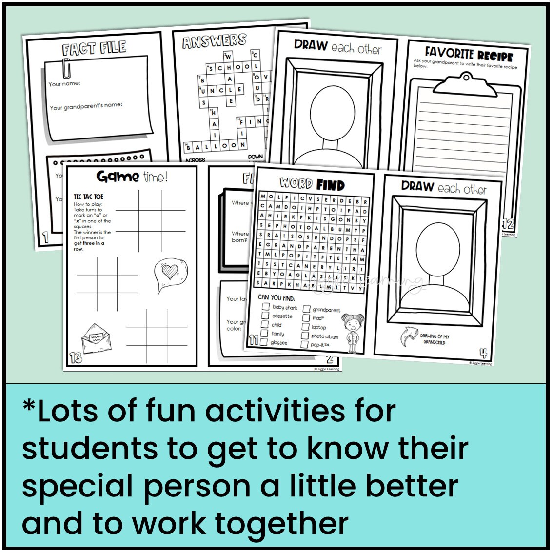 Grandparent's Day Activity Book, Printable Booklet, Classroom, Family ...