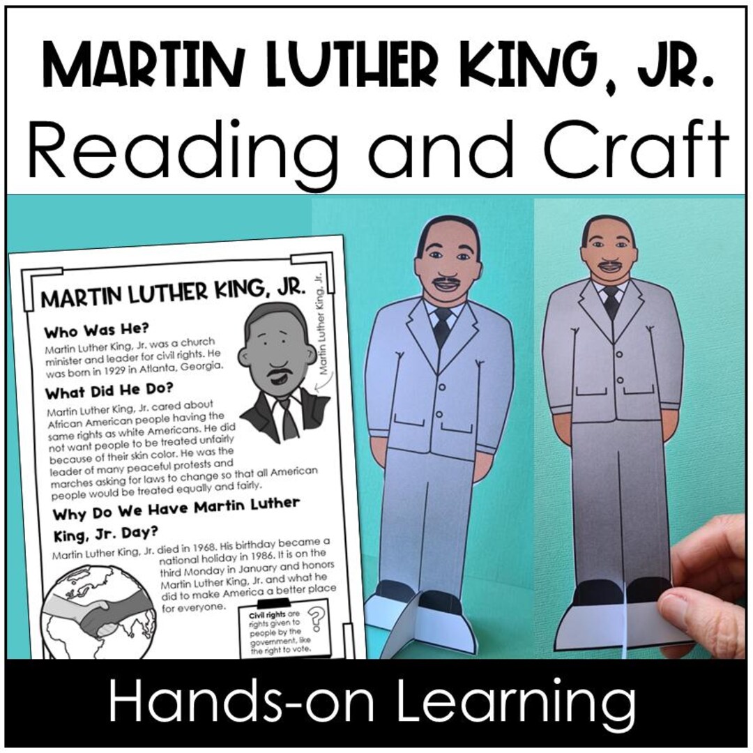 Martin Luther King Jr Reading Informational Text and Craft Printable ...