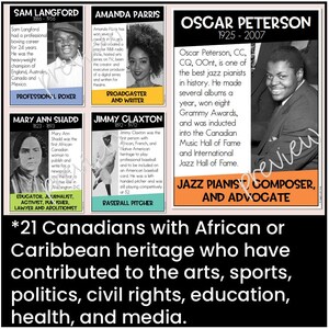 Black History Month Canada Notable Canadians Printable Posters Famous ...