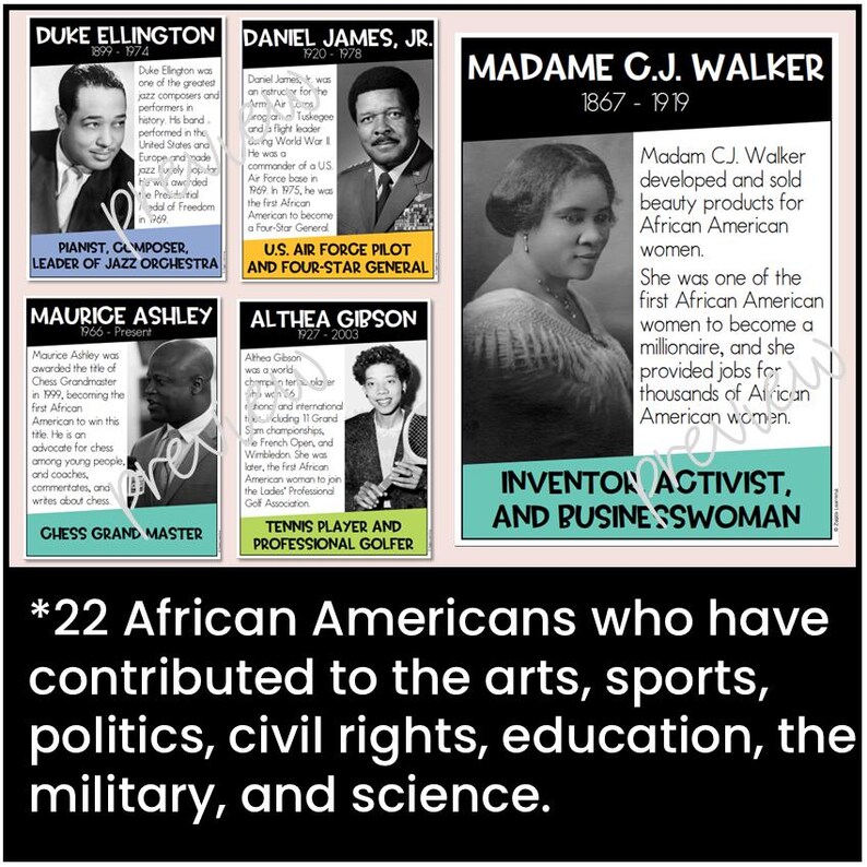 Black History Month Famous African Americans Trailblazers Printable ...