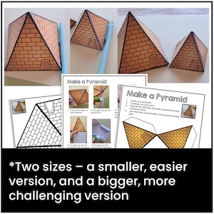 Printable 3D Pyramid Craft, Ancient Egypt Pyramid, Classroom Activity ...