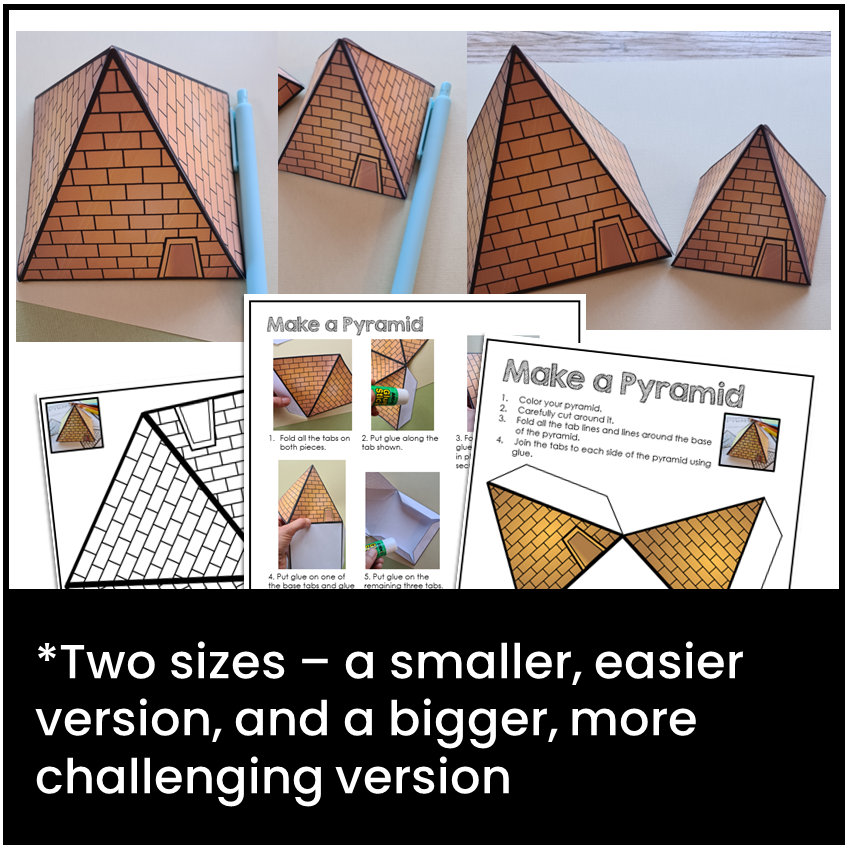 Printable 3D Pyramid Craft, Ancient Egypt Pyramid, Classroom Activity ...
