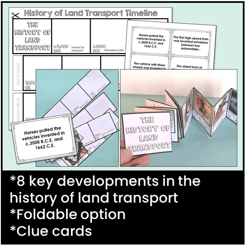 History Land Transport Timeline, Printable Worksheet, Interactive ...