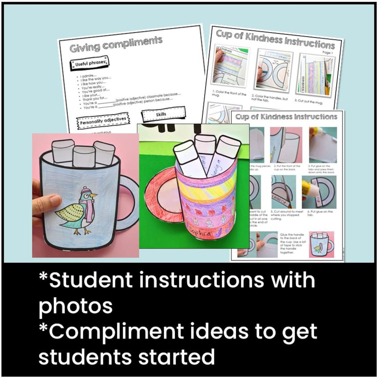 Printable Winter Kindness Craft, Cup of Cocoa, Bulletin Board ...