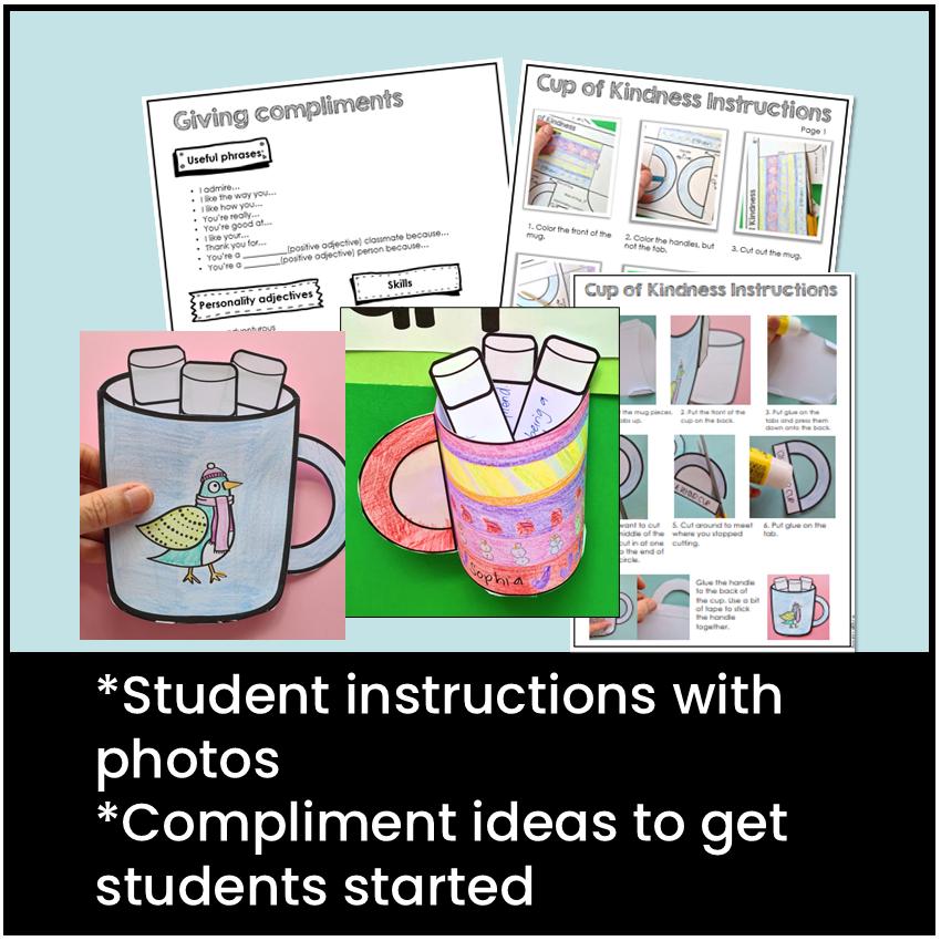 Printable Winter Kindness Craft, Cup of Cocoa, Bulletin Board ...