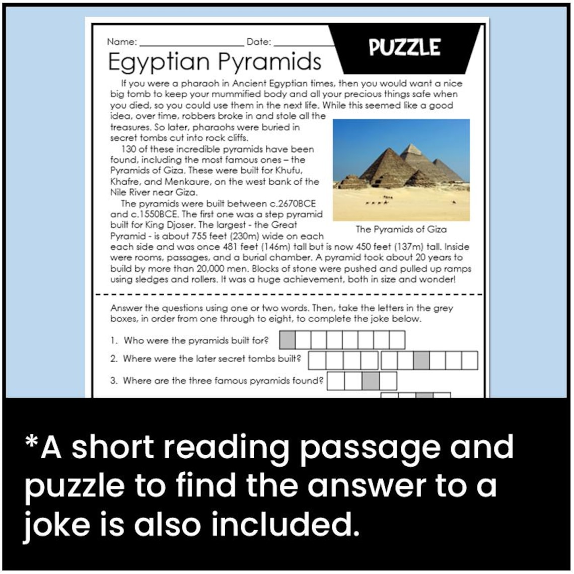 Printable 3D Pyramid Craft, Ancient Egypt Pyramid, Classroom Activity ...