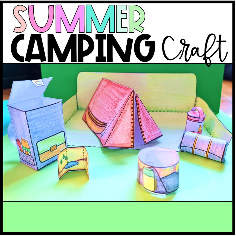 Printable Camp Craft Template, Camping Theme Activities, Summer Camping ...