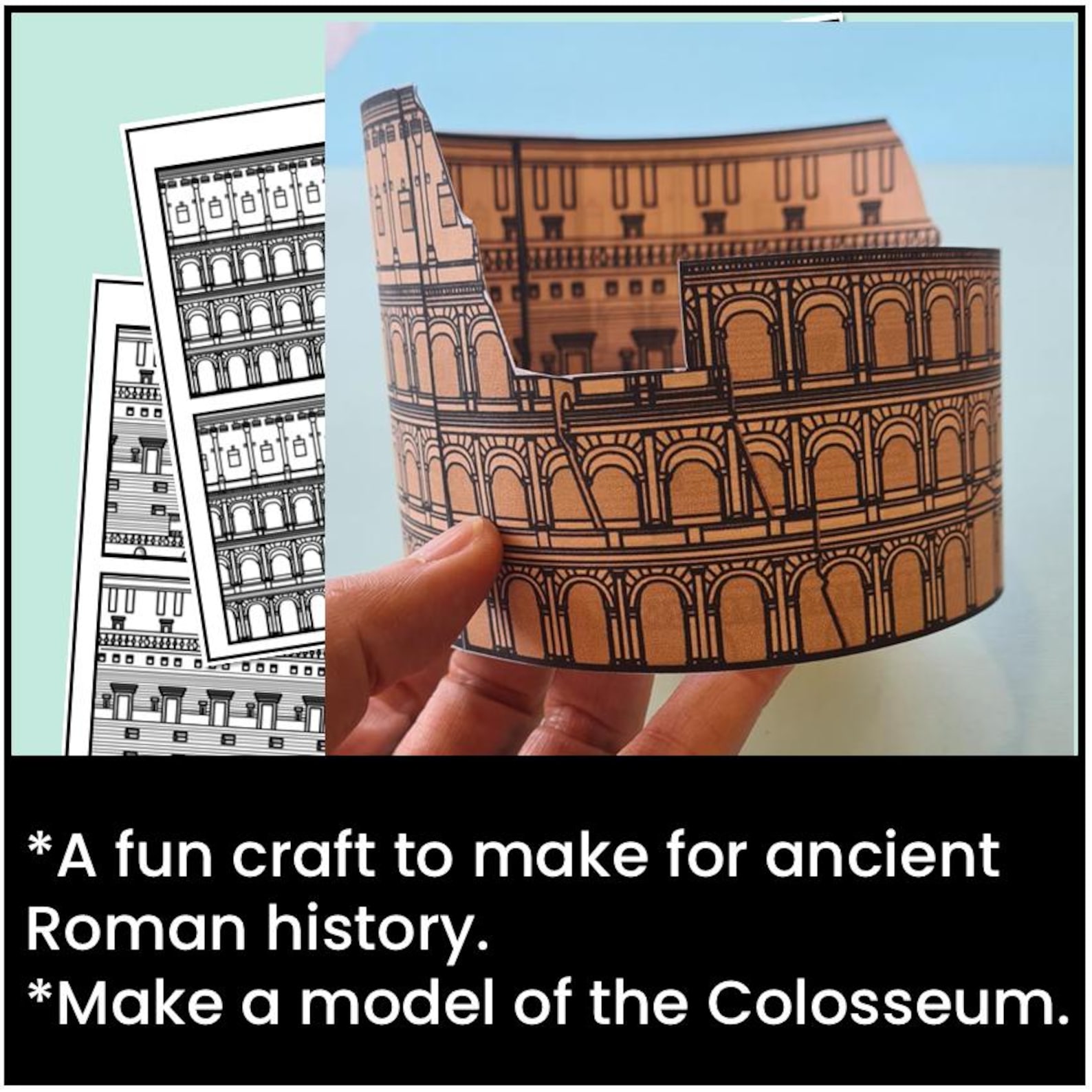 Printable 3D Colosseum Craft, Ancient Rome, Classroom Activity ...
