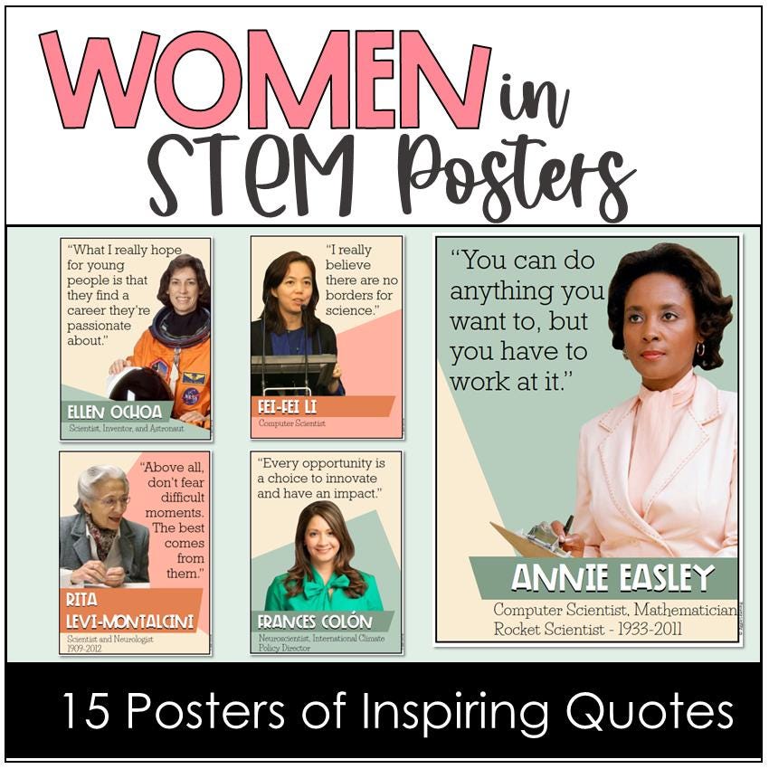 Women STEM Printable Posters Inspiring Quotes Women Scientists ...