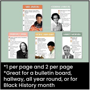 Black History Month STEM Careers Posters Printable Scientists ...