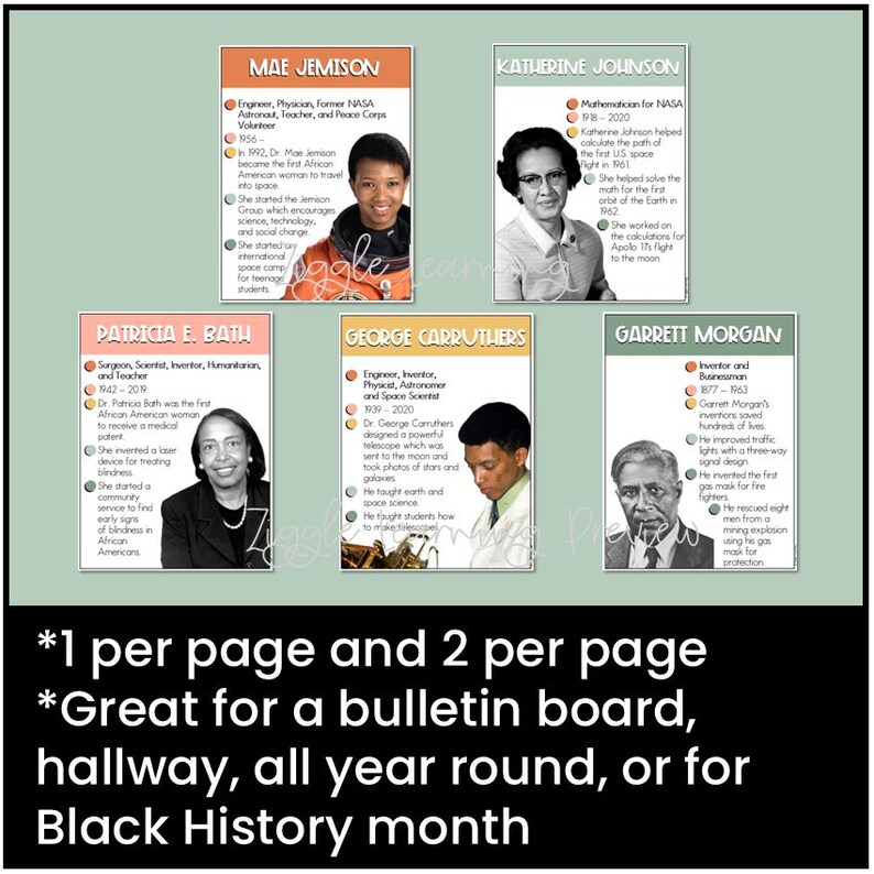 Black History Month STEM Careers Posters Printable Scientists ...